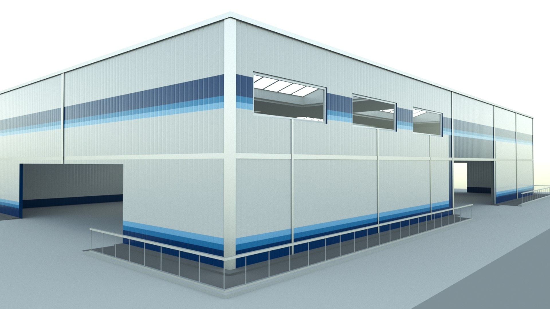 3d Industrial Hangar Model
