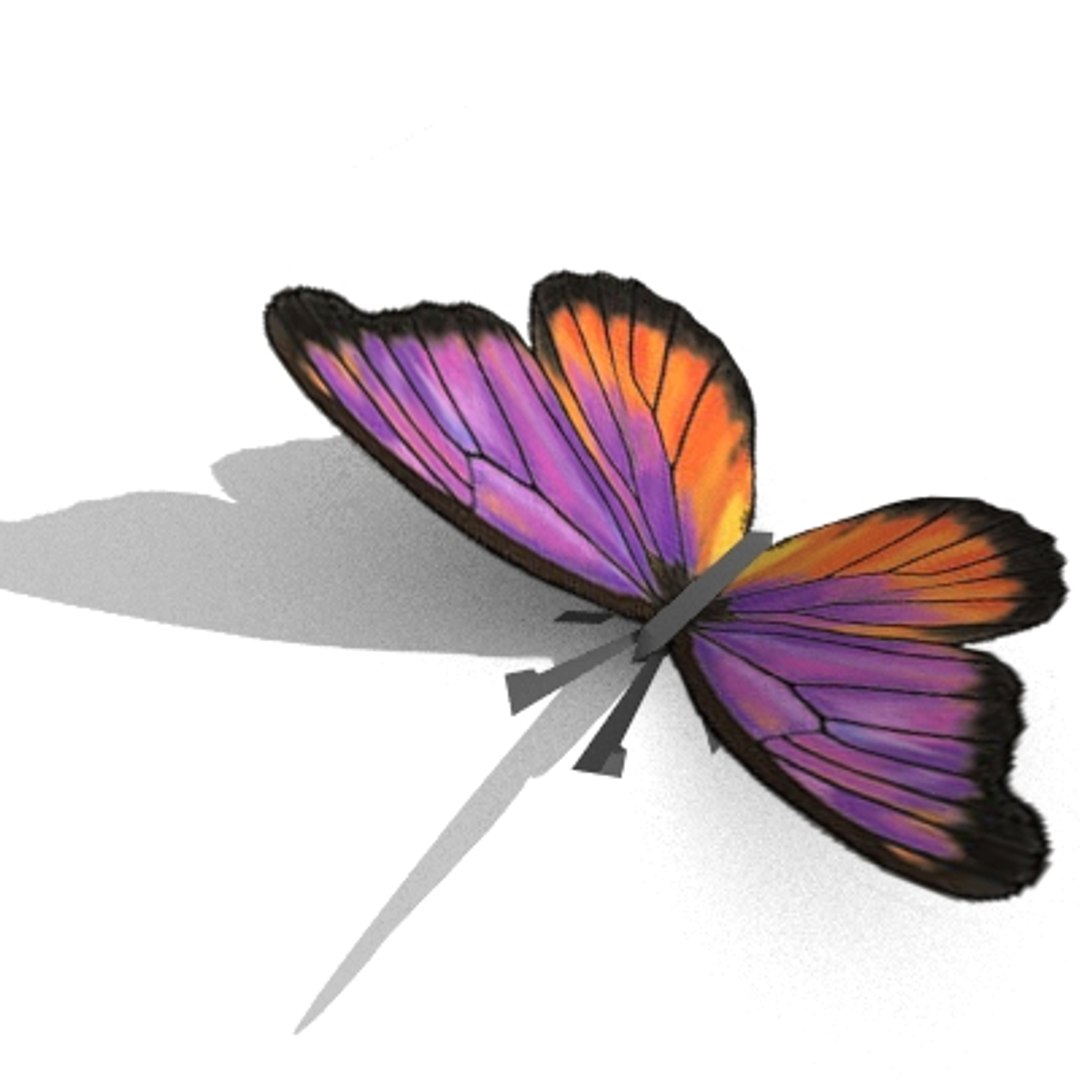 3d Model Of 7 Butterflys
