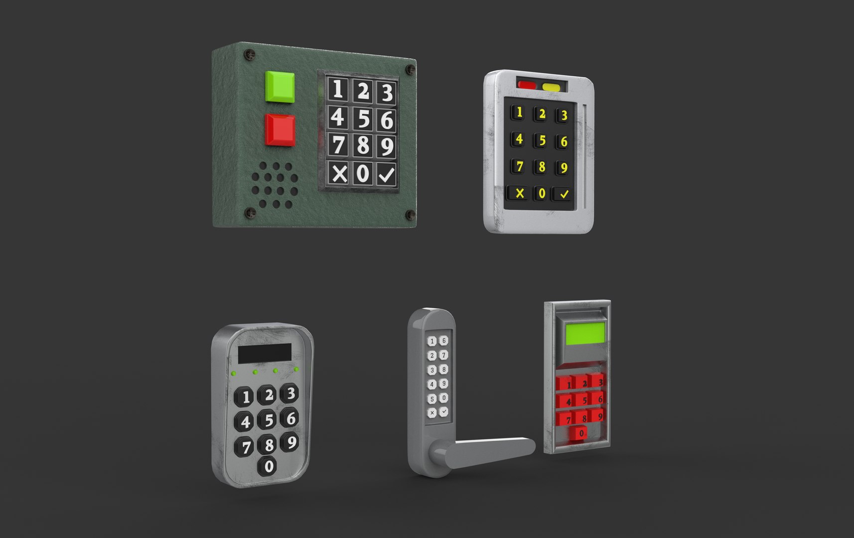 3D Keypad Lock 3D Model - TurboSquid 2343485