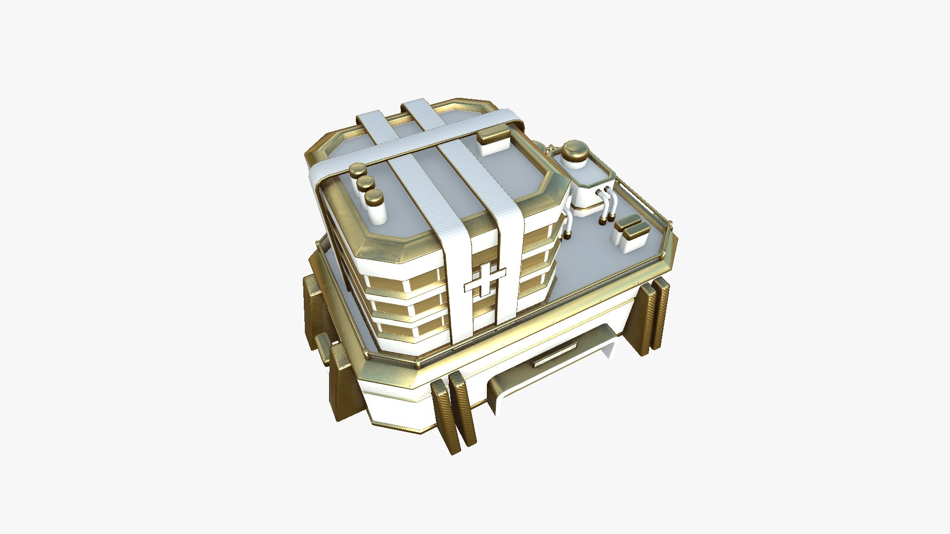 3D SciFi Hospital A11 Gold - Sci Fi Exterior Design Model - TurboSquid 1995478