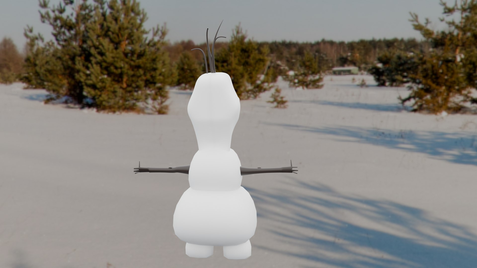 3D Snowman - TurboSquid 2328303