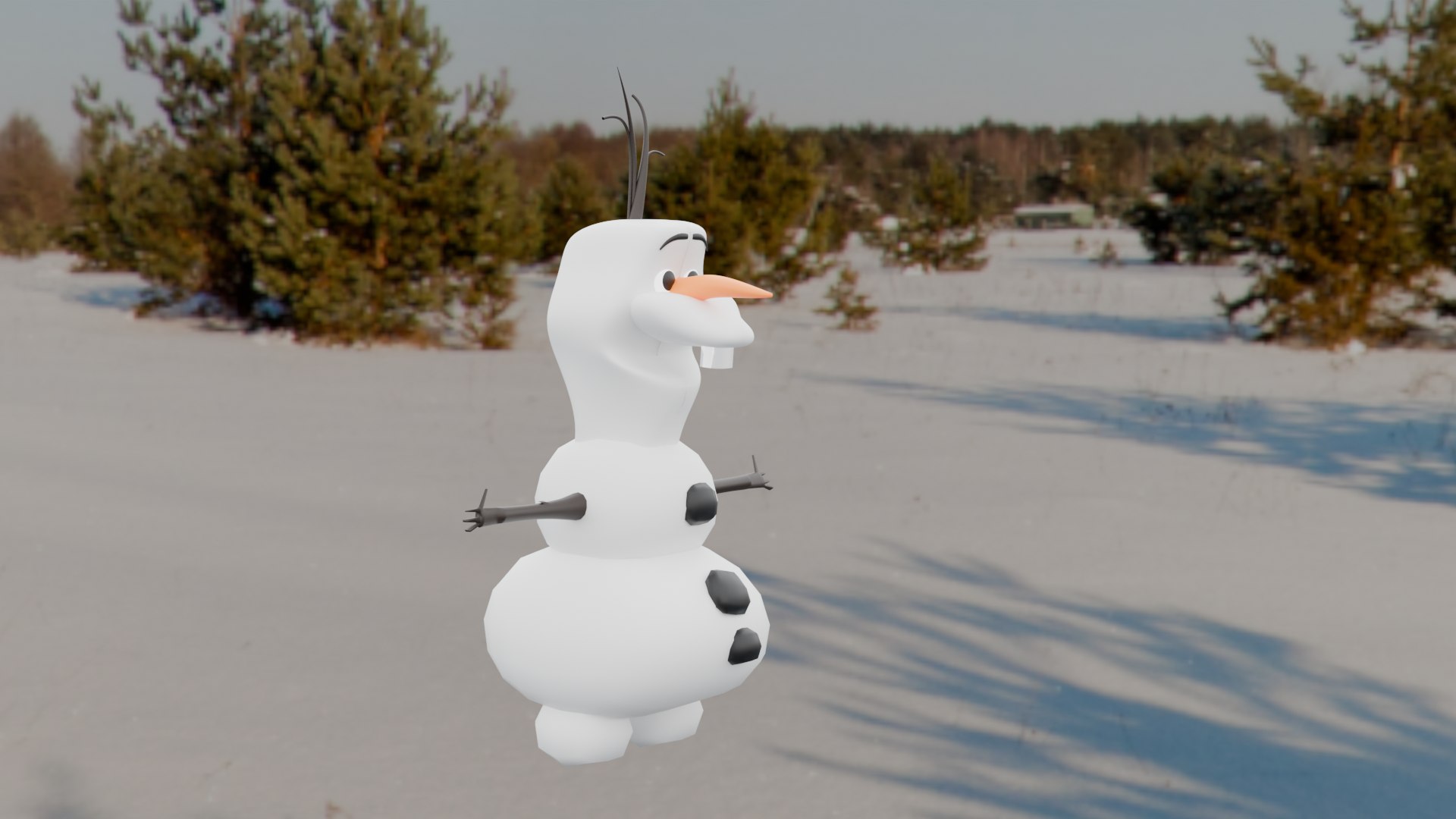 3D Snowman - TurboSquid 2328303