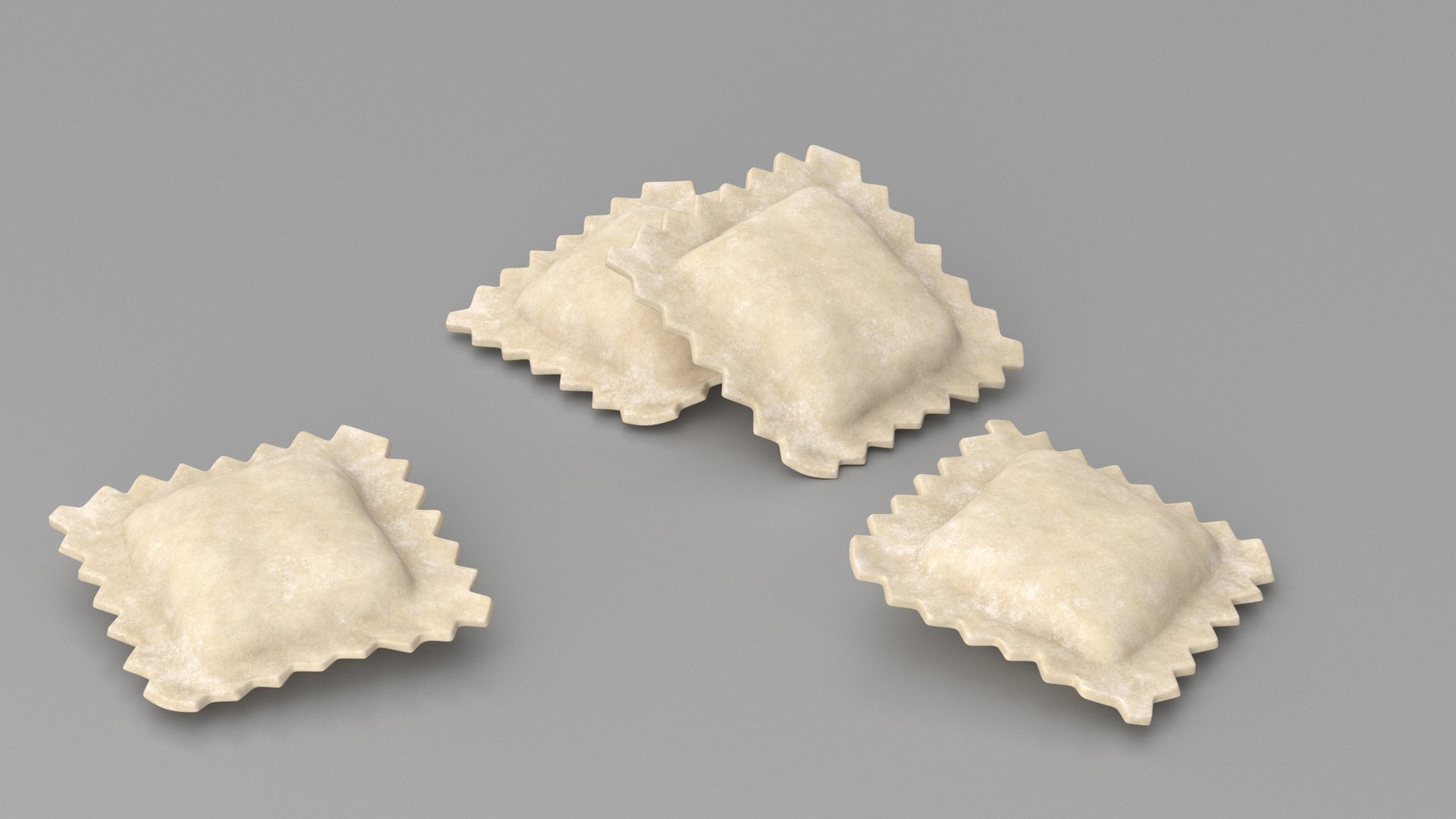 Ravioli Dumpling Raw 3D Model - TurboSquid 2239692