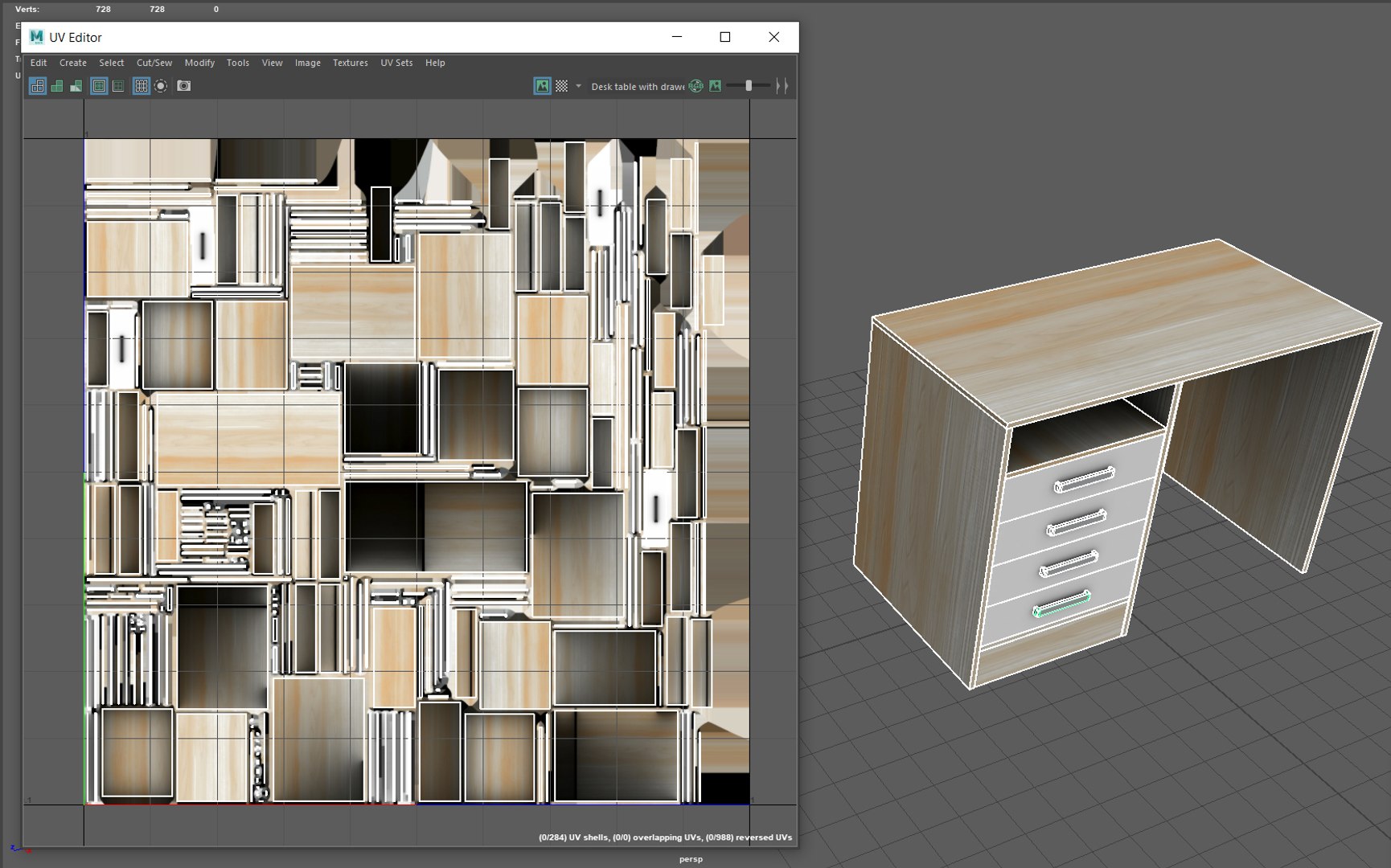 3D Desk Table With Drawers - TurboSquid 2176656