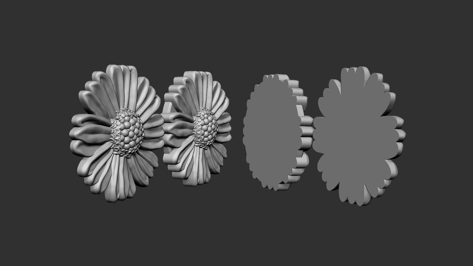3D Model Cosmos Flower Bas Relief - TurboSquid 2367249