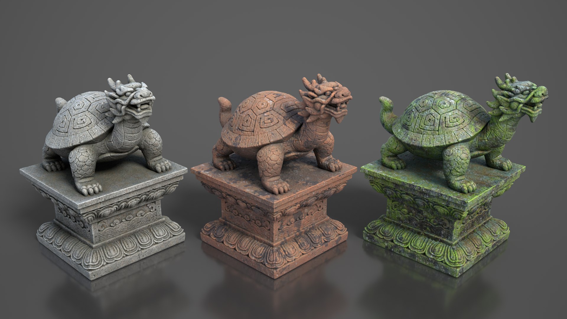 3D Ancient Asia Stone Statue Pack A - 250602 - TurboSquid 2416809