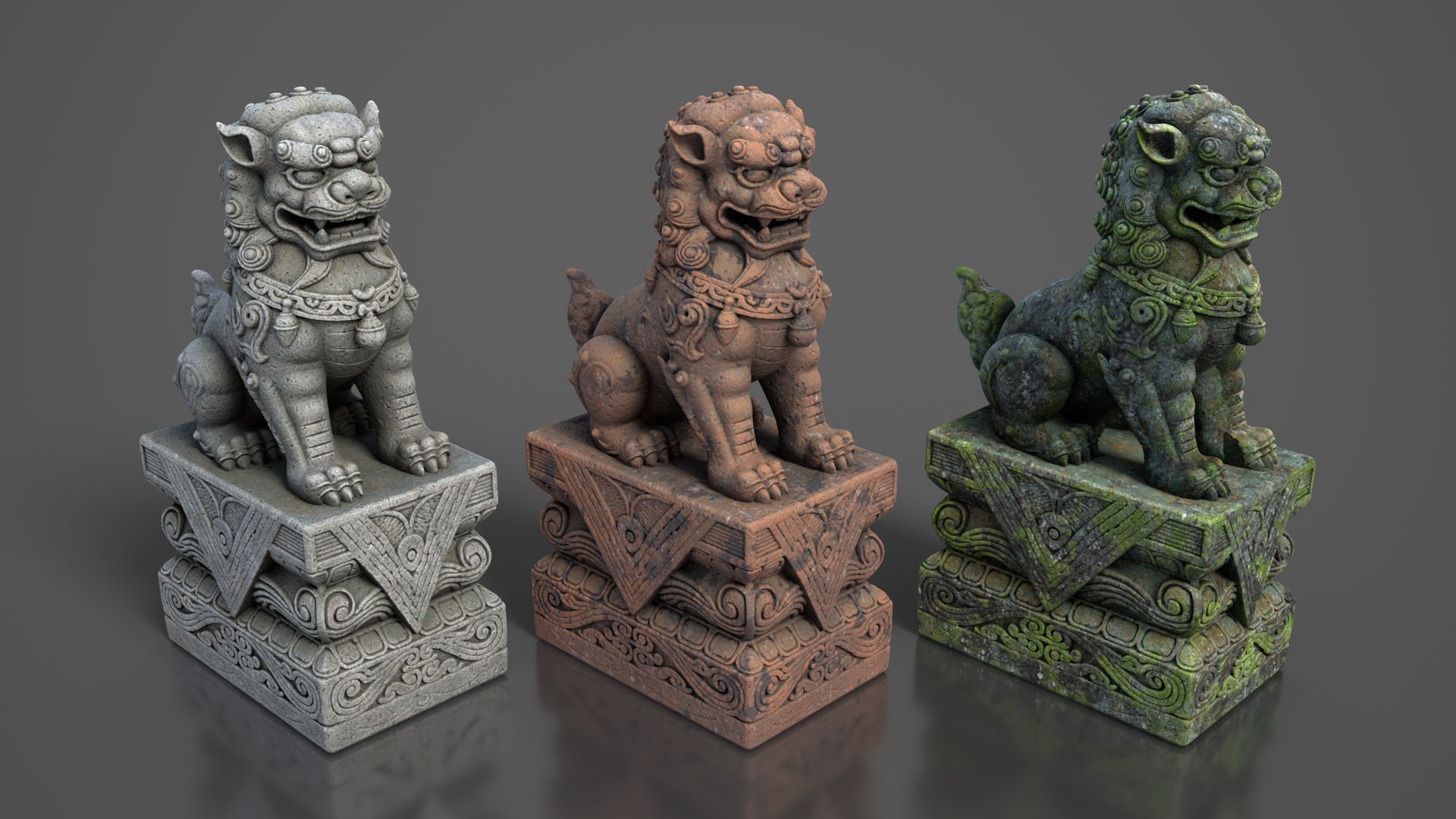 3D Ancient Asia Stone Statue Pack A - 250602 - TurboSquid 2416809