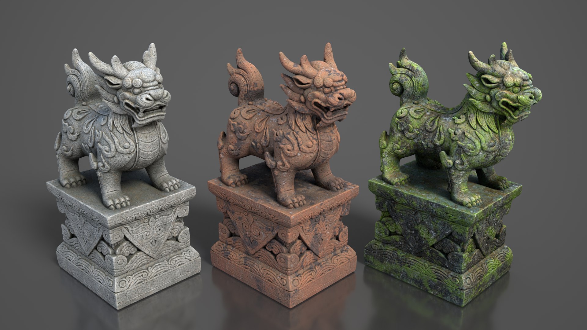 3D Ancient Asia Stone Statue Pack A - 250602 - TurboSquid 2416809
