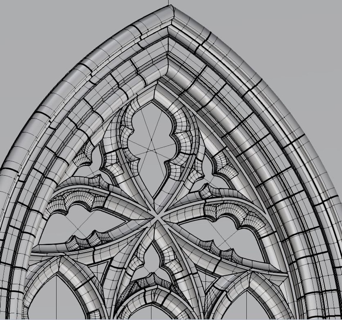 Small Arched Gothic Window 3ds