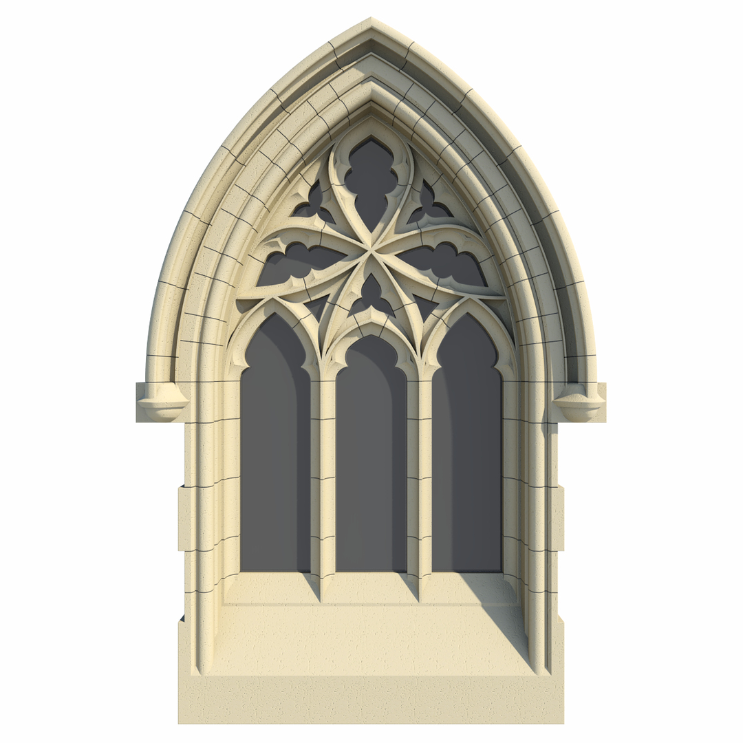 Small Arched Gothic Window 3ds
