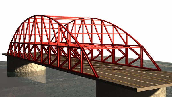 K-truss bridge 3D model - TurboSquid 1729235