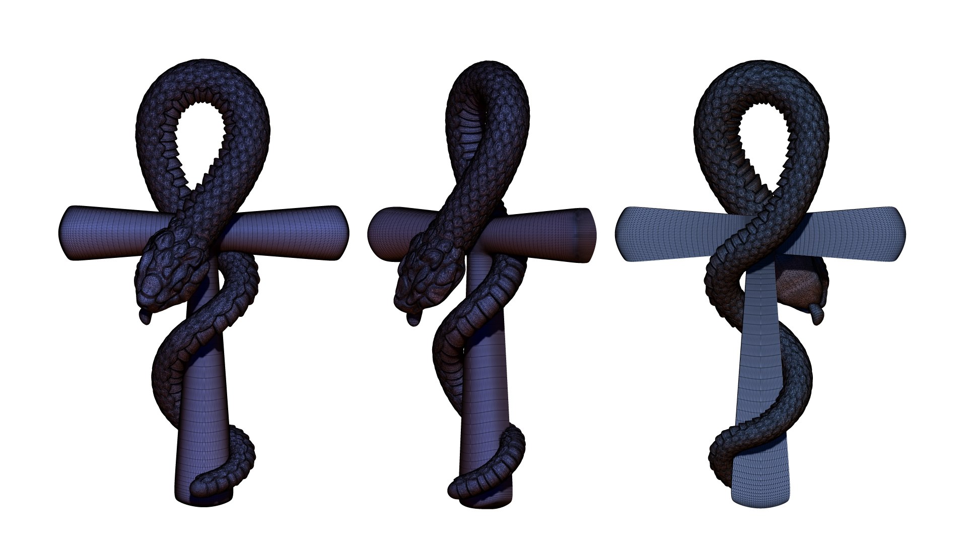 3D Model Snake Ankh Pendant - TurboSquid 1741215