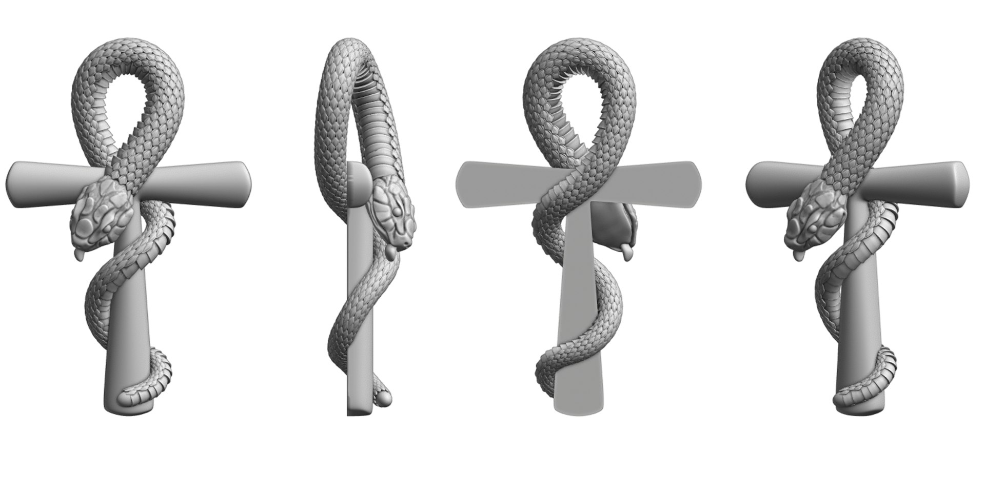 3D Model Snake Ankh Pendant - TurboSquid 1741215