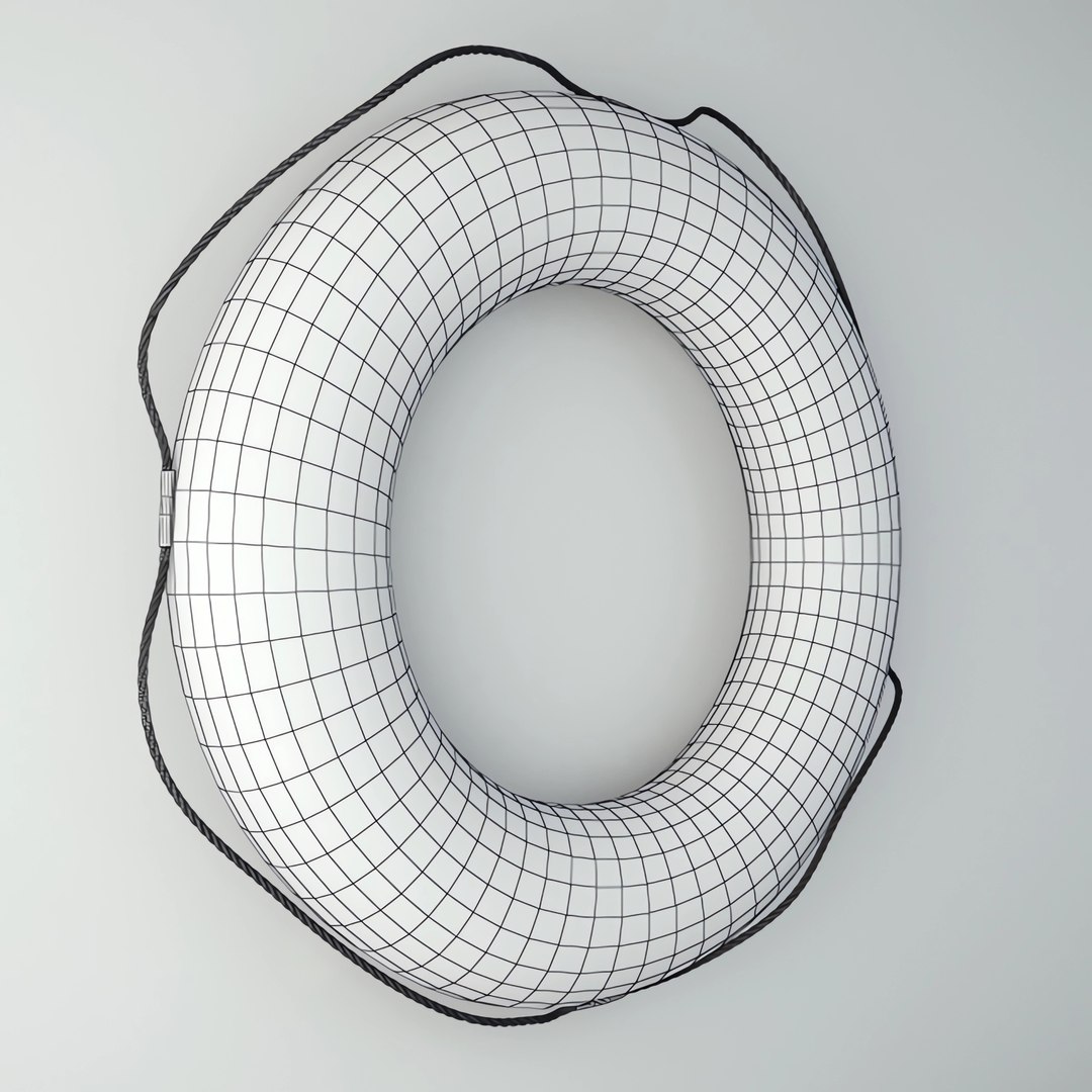 3D Large Vintage Nautical Orange and White Life Preserver model ...