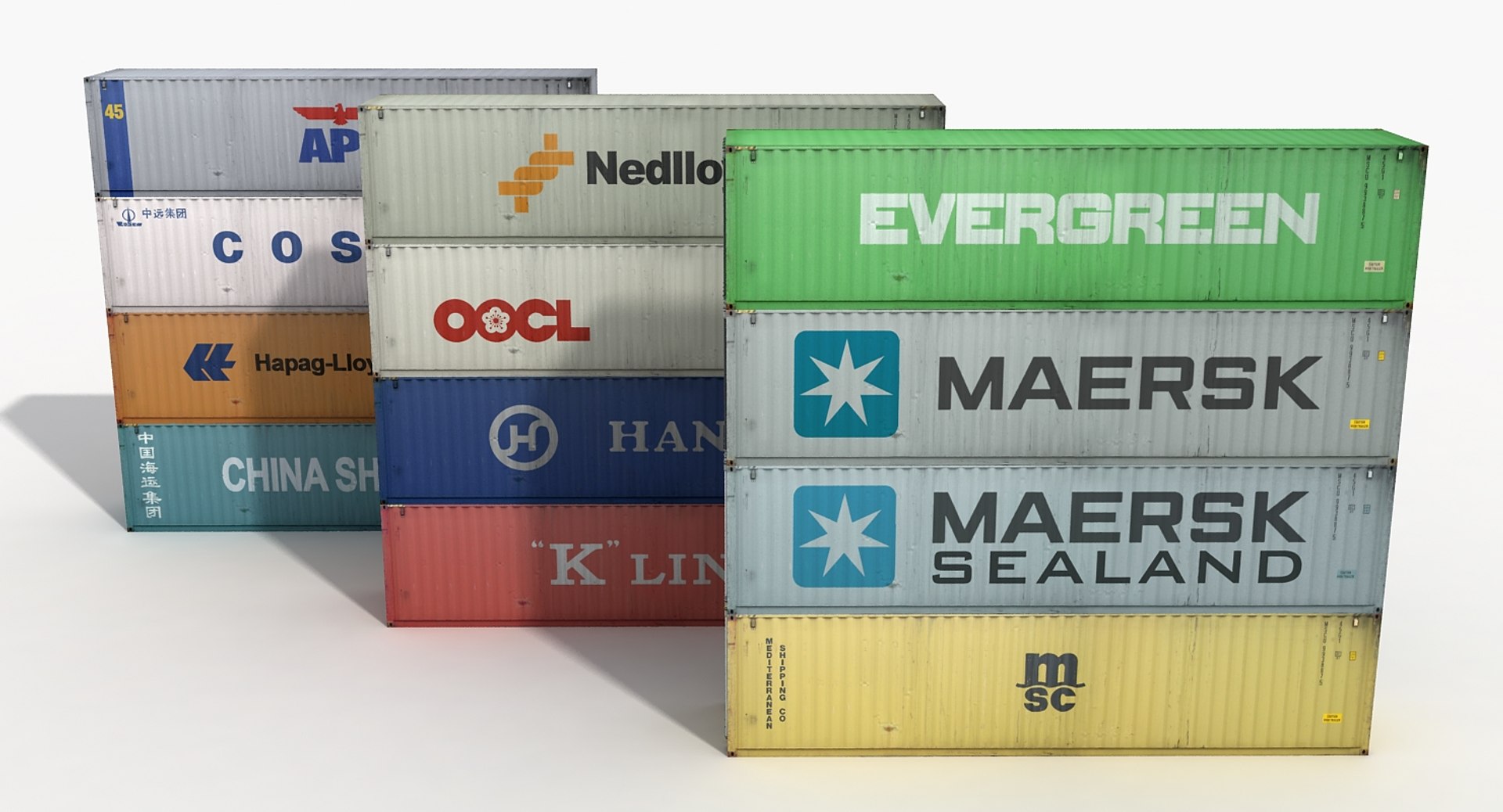 Pack Containers 3d Model