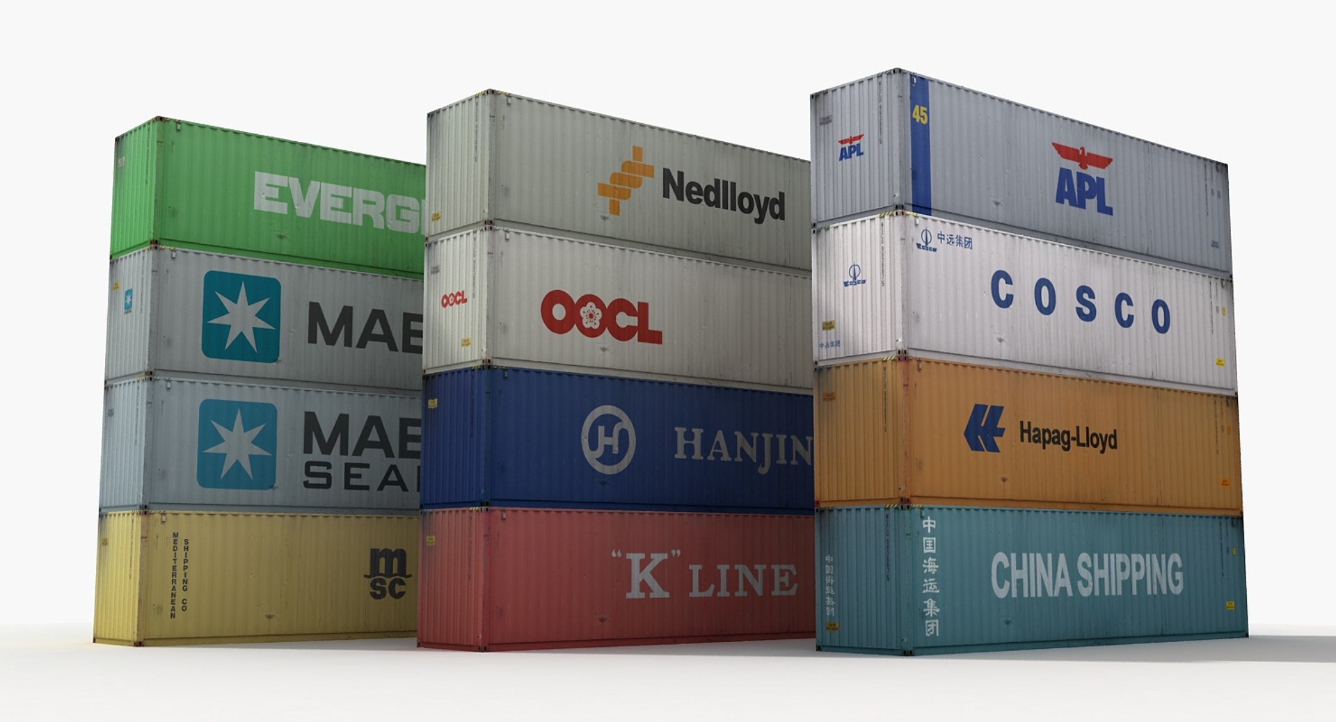 Pack Containers 3d Model