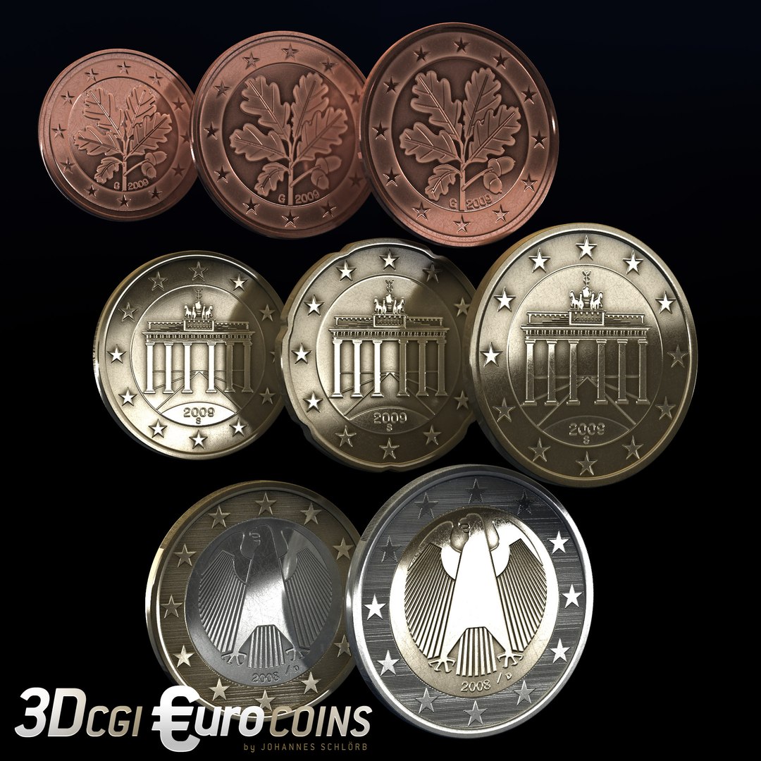 Euro Coins 3d Model