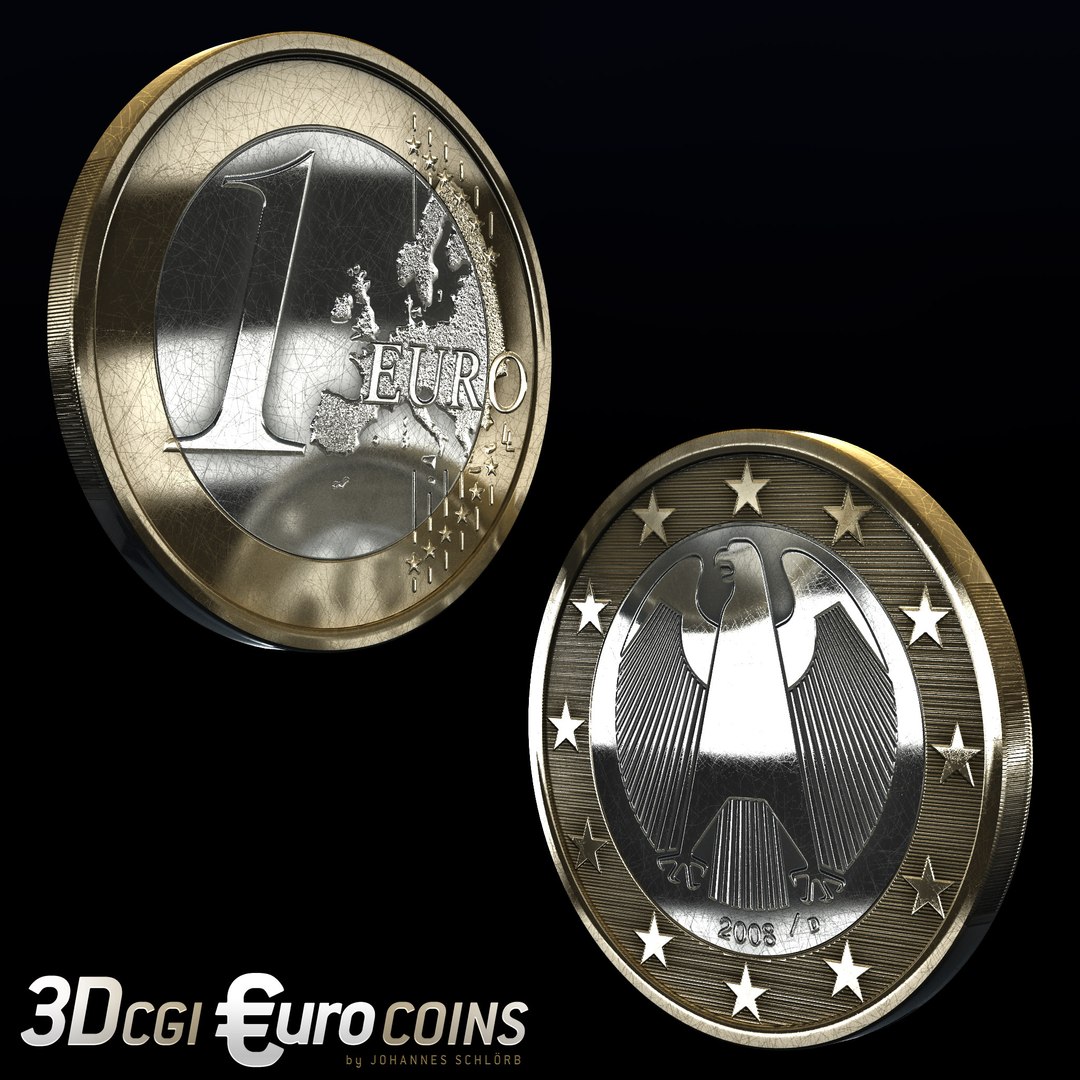 Euro Coins 3d Model
