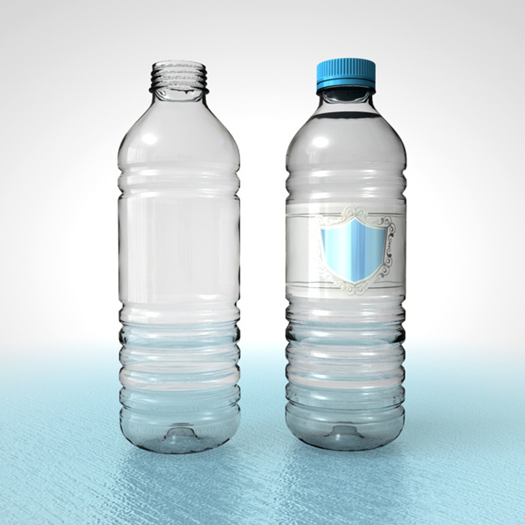 c4d pet water bottle