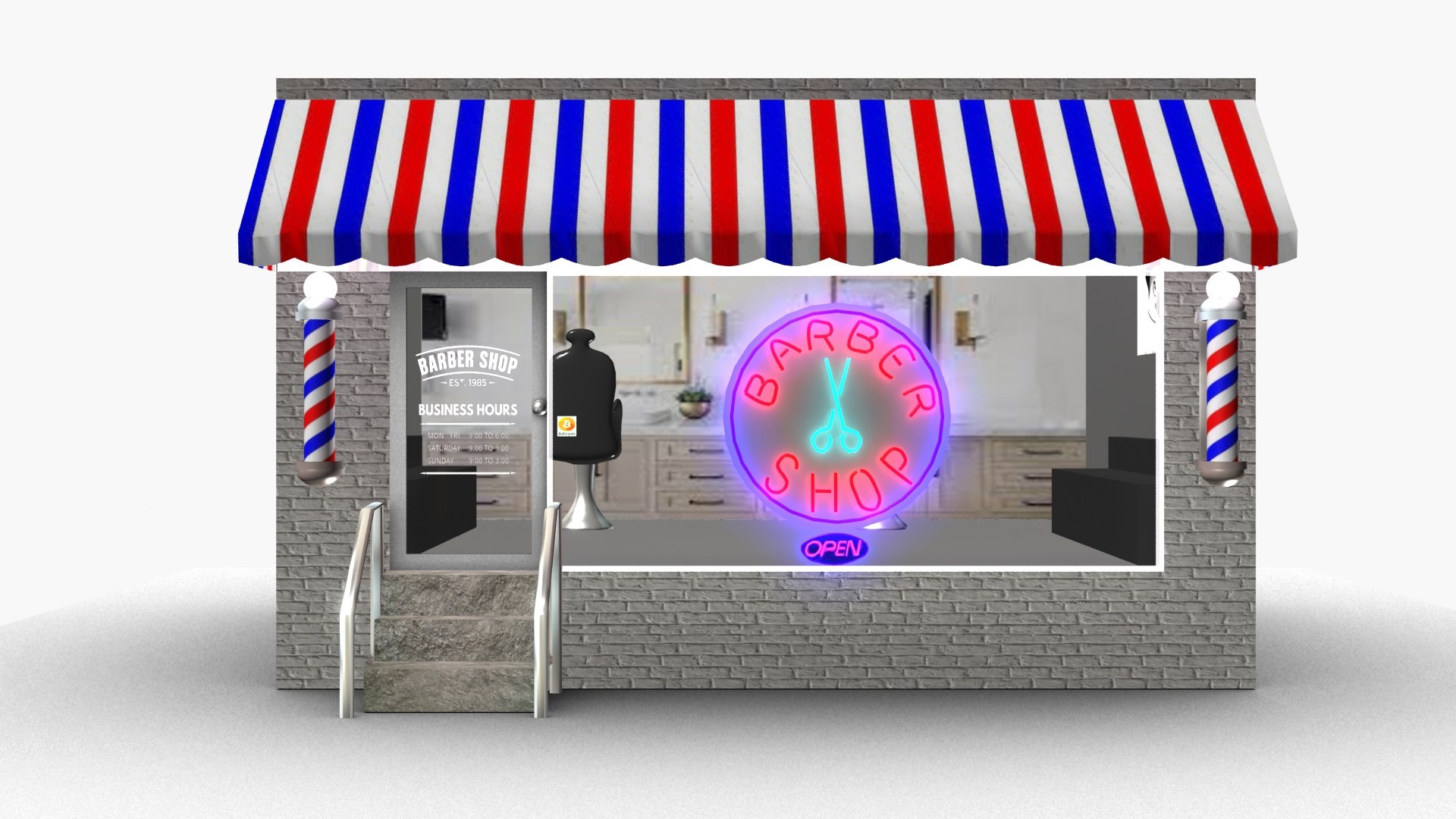 3D Barber Shop - TurboSquid 1790488