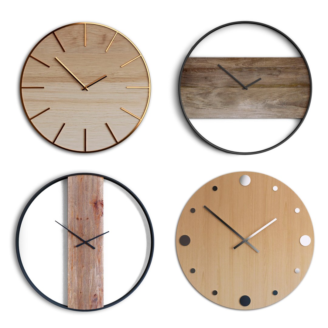 3D Wall Clock Set 705 - TurboSquid 1947702