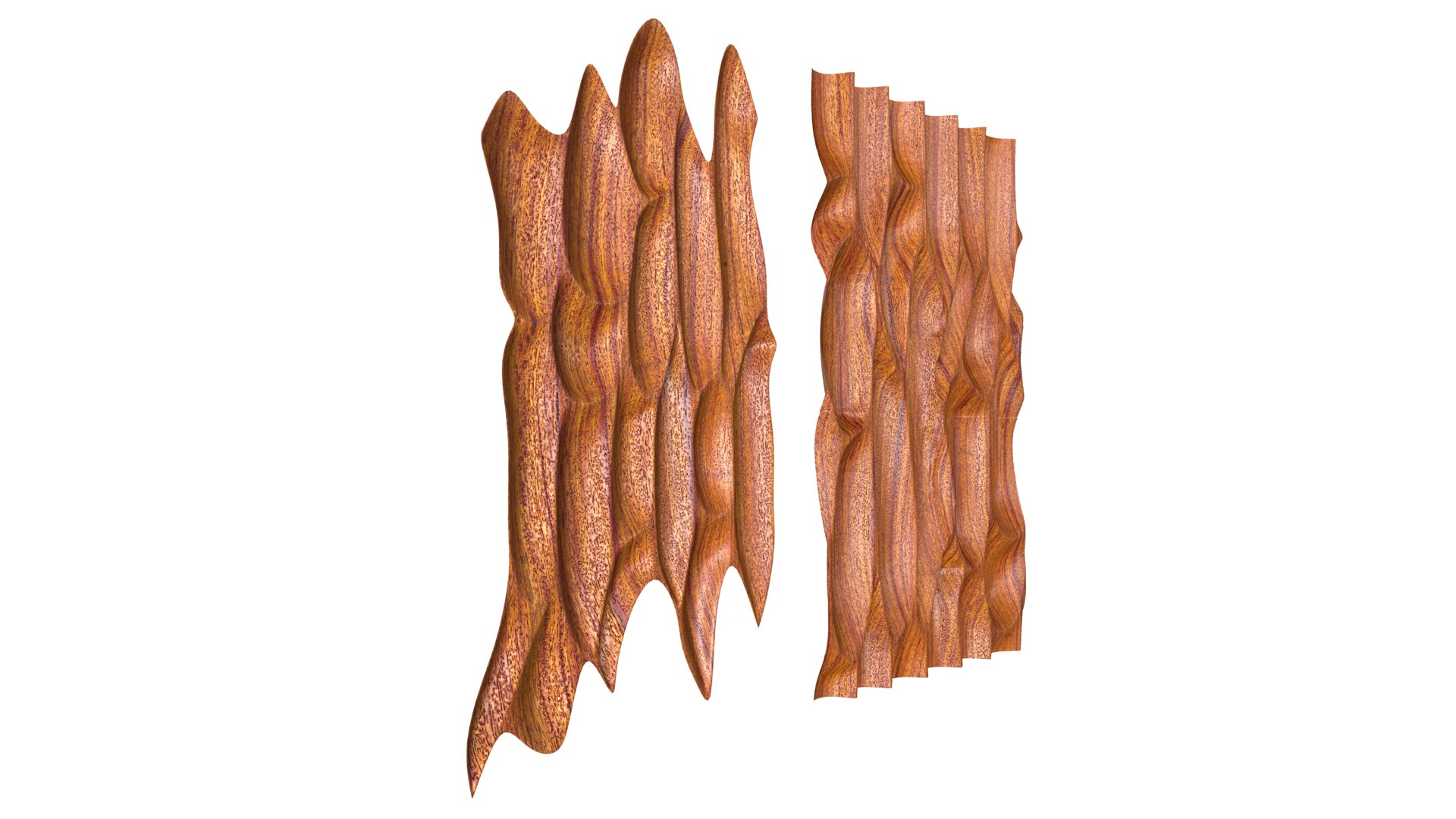 3D model Gouged walnut wood wall panel - TurboSquid 2169536