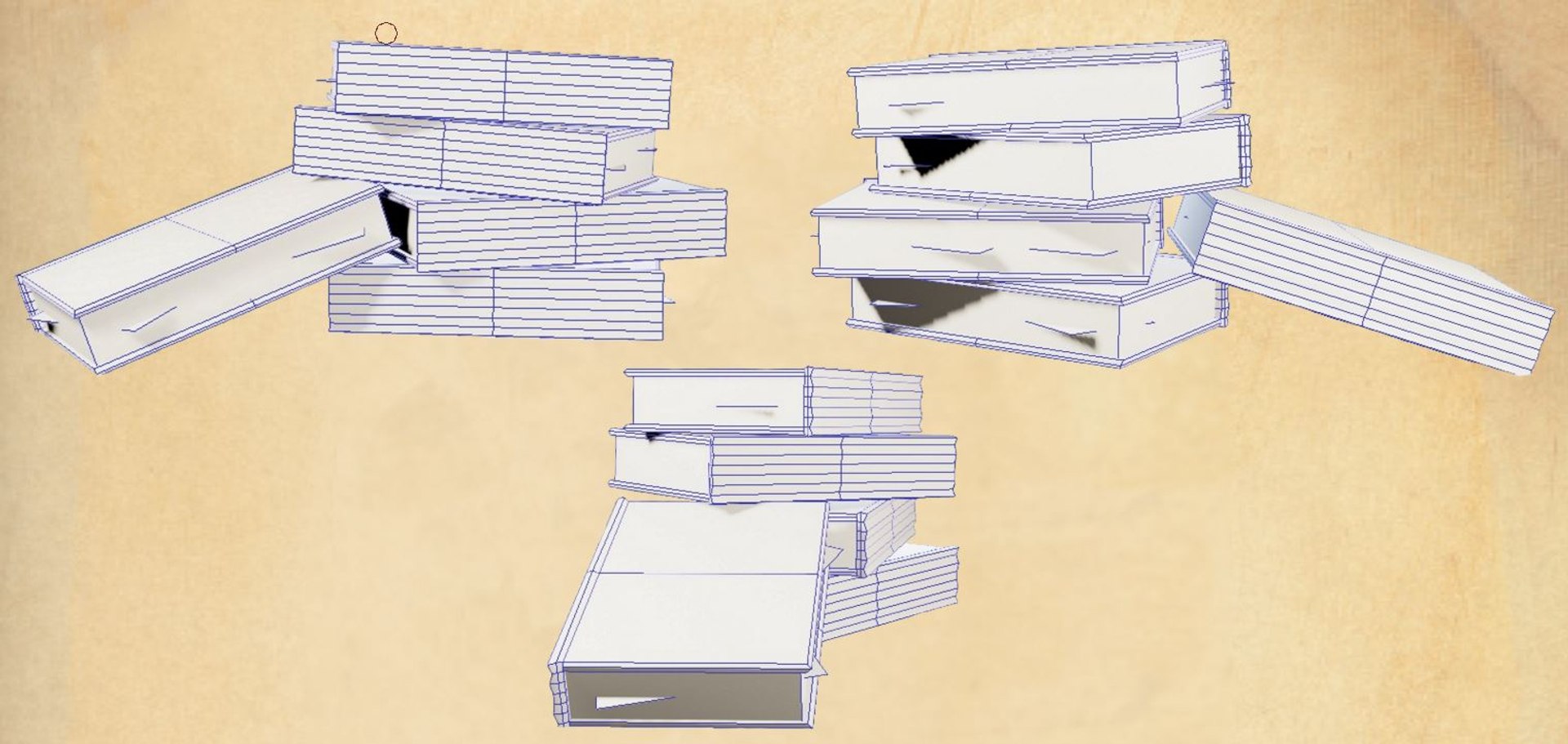 3D stack old books model - TurboSquid 1394153