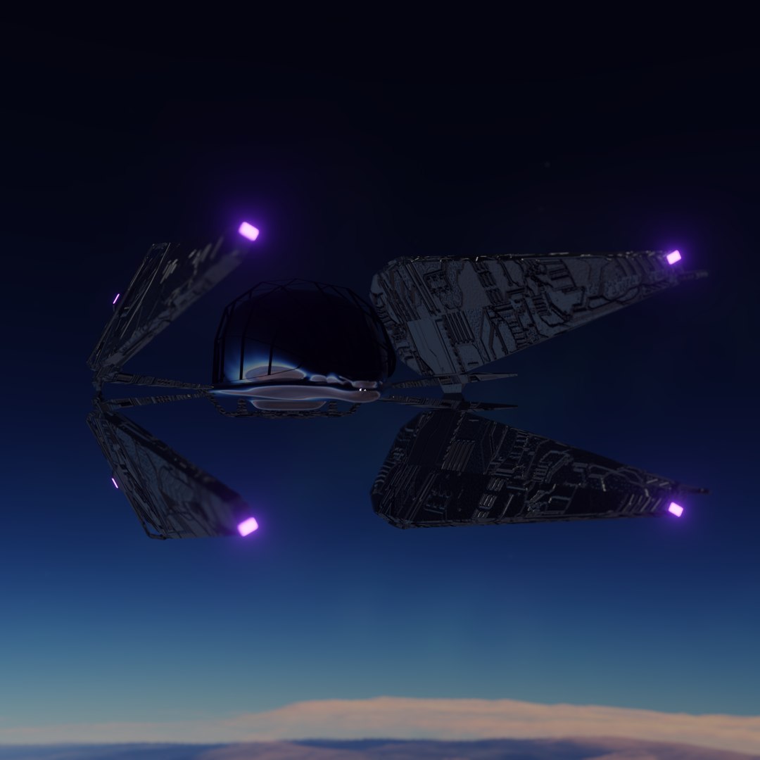 Space Ship Quad Wing Model - TurboSquid 2186685