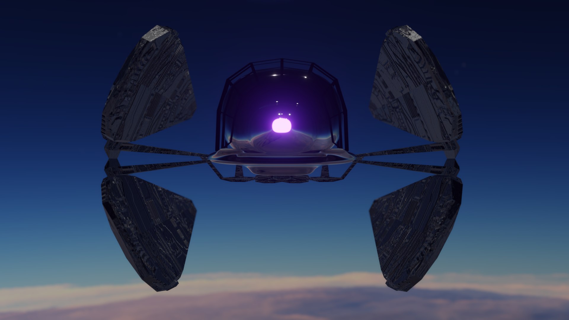 Space Ship Quad Wing Model - TurboSquid 2186685