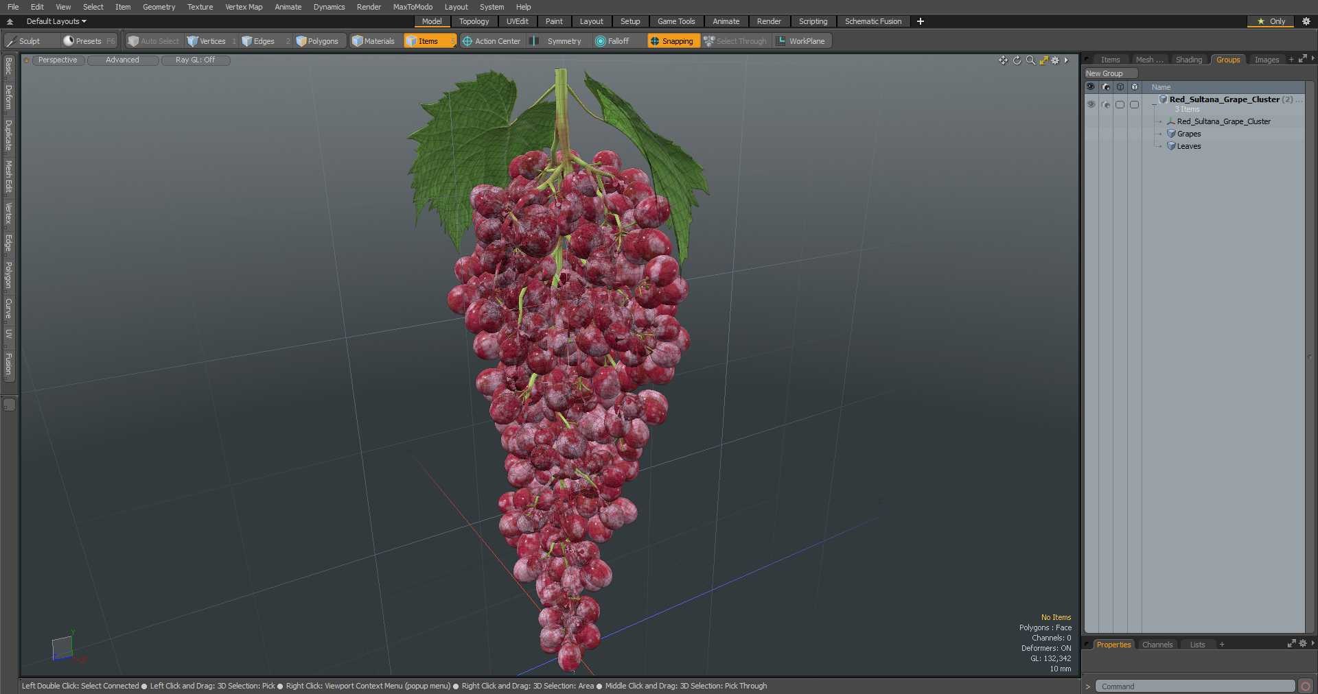 3D Red Sultana Grape Cluster Model - TurboSquid 2179076
