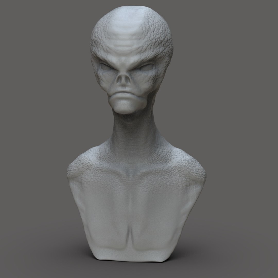 Reptilian Bust 3D - TurboSquid 2257003