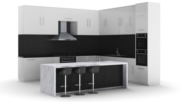 3D Large Kitchen Unit Collection - TurboSquid 1856542