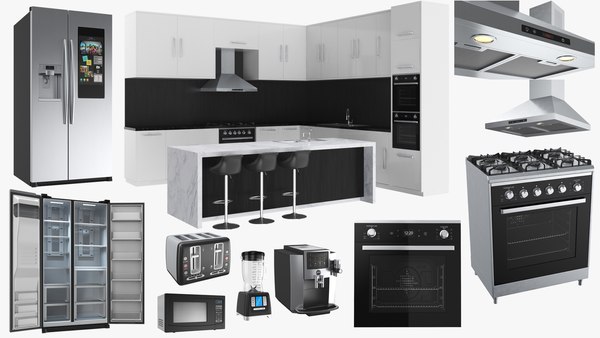 3D Large Kitchen Unit Collection - TurboSquid 1856542