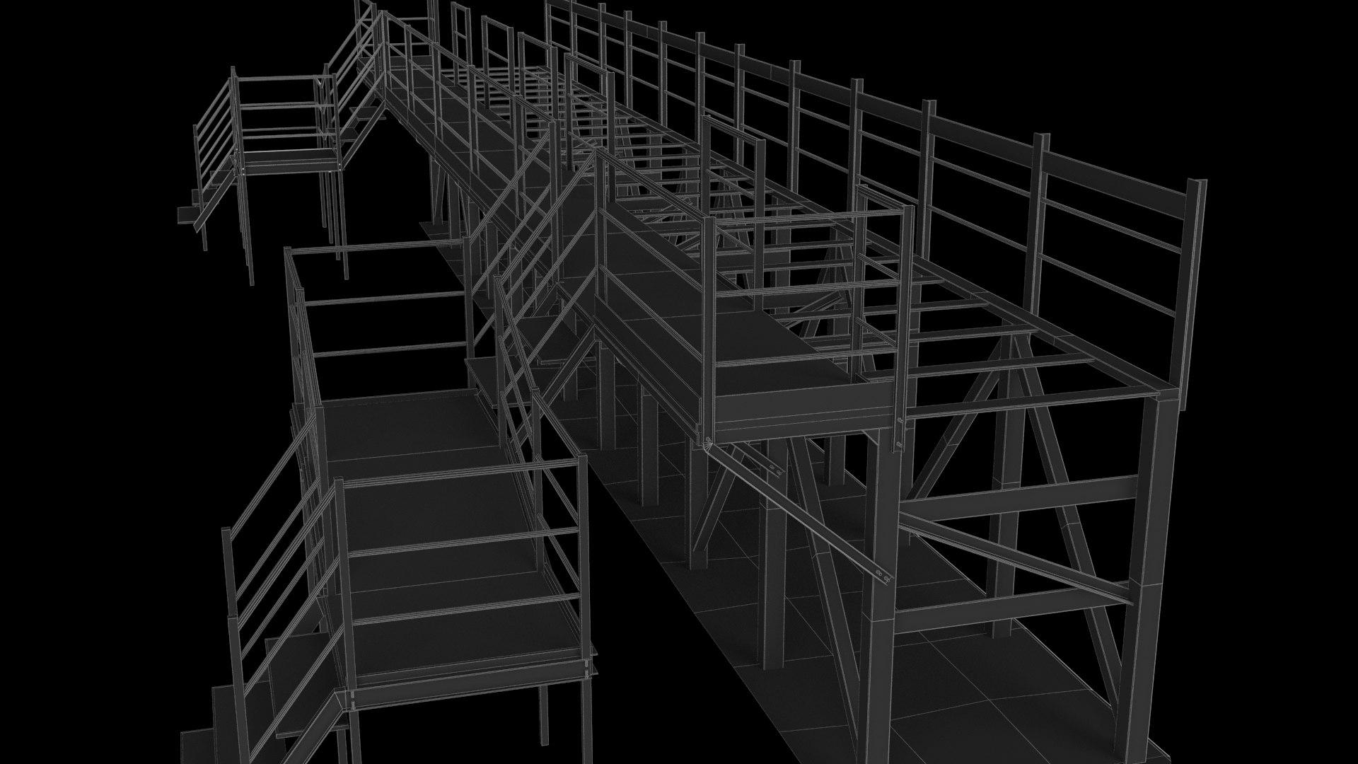 Steel Platform Framework Modular Model - TurboSquid 1634566
