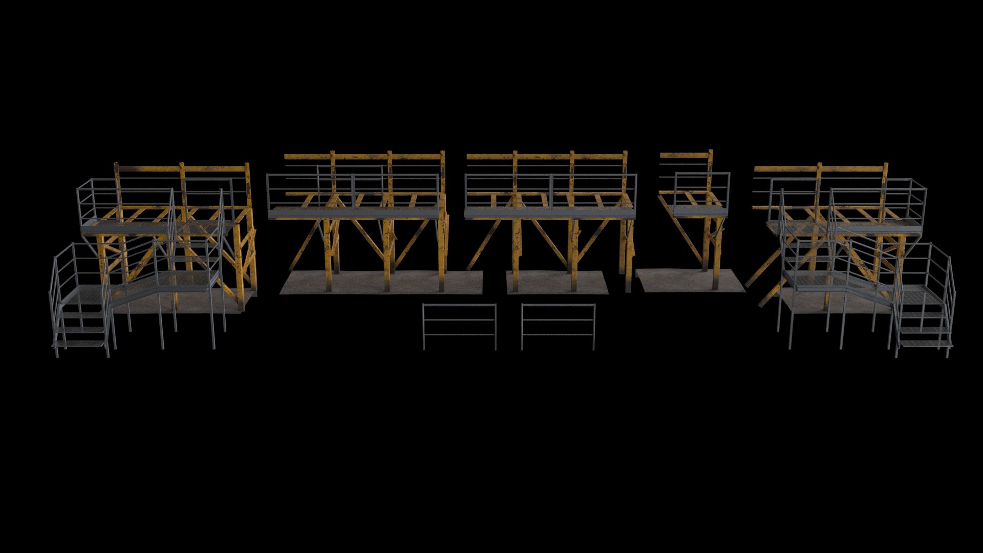 Steel Platform Framework Modular Model - TurboSquid 1634566