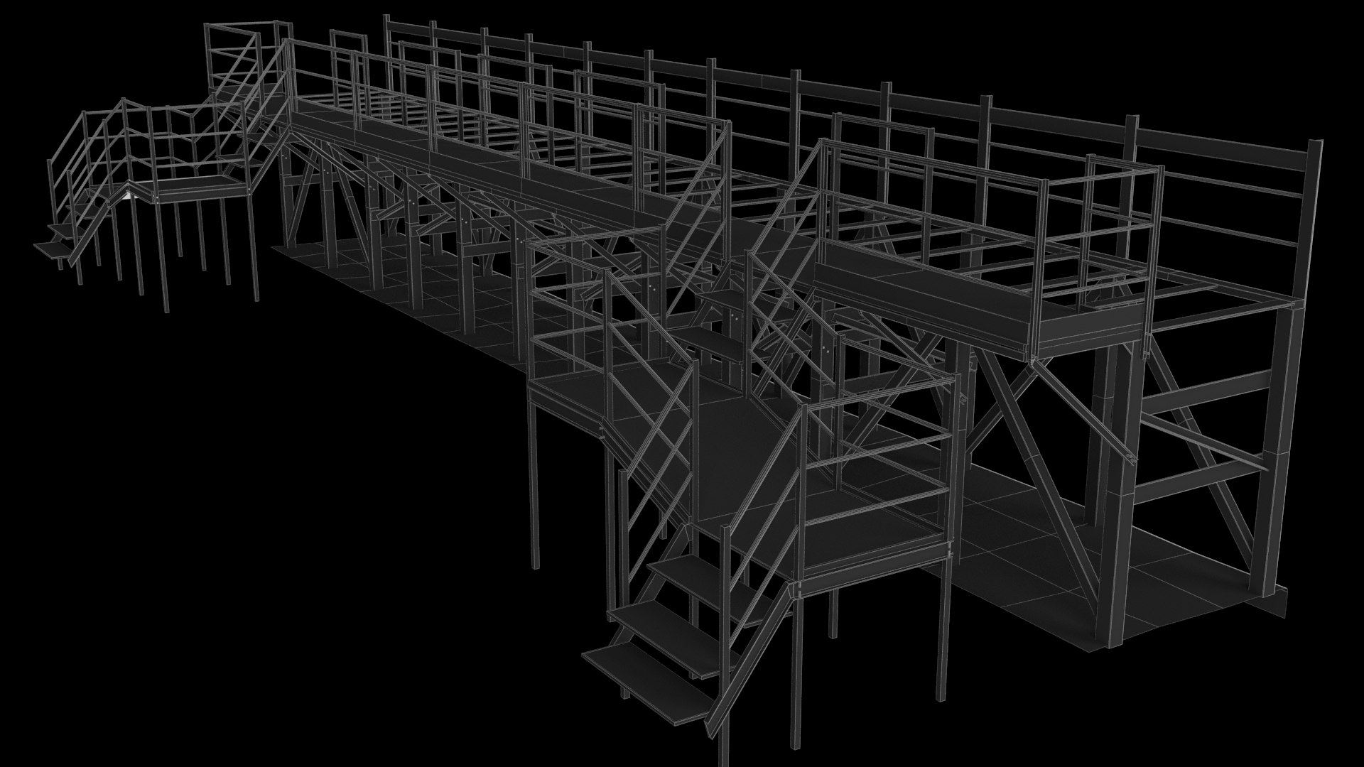 Steel Platform Framework Modular Model - TurboSquid 1634566