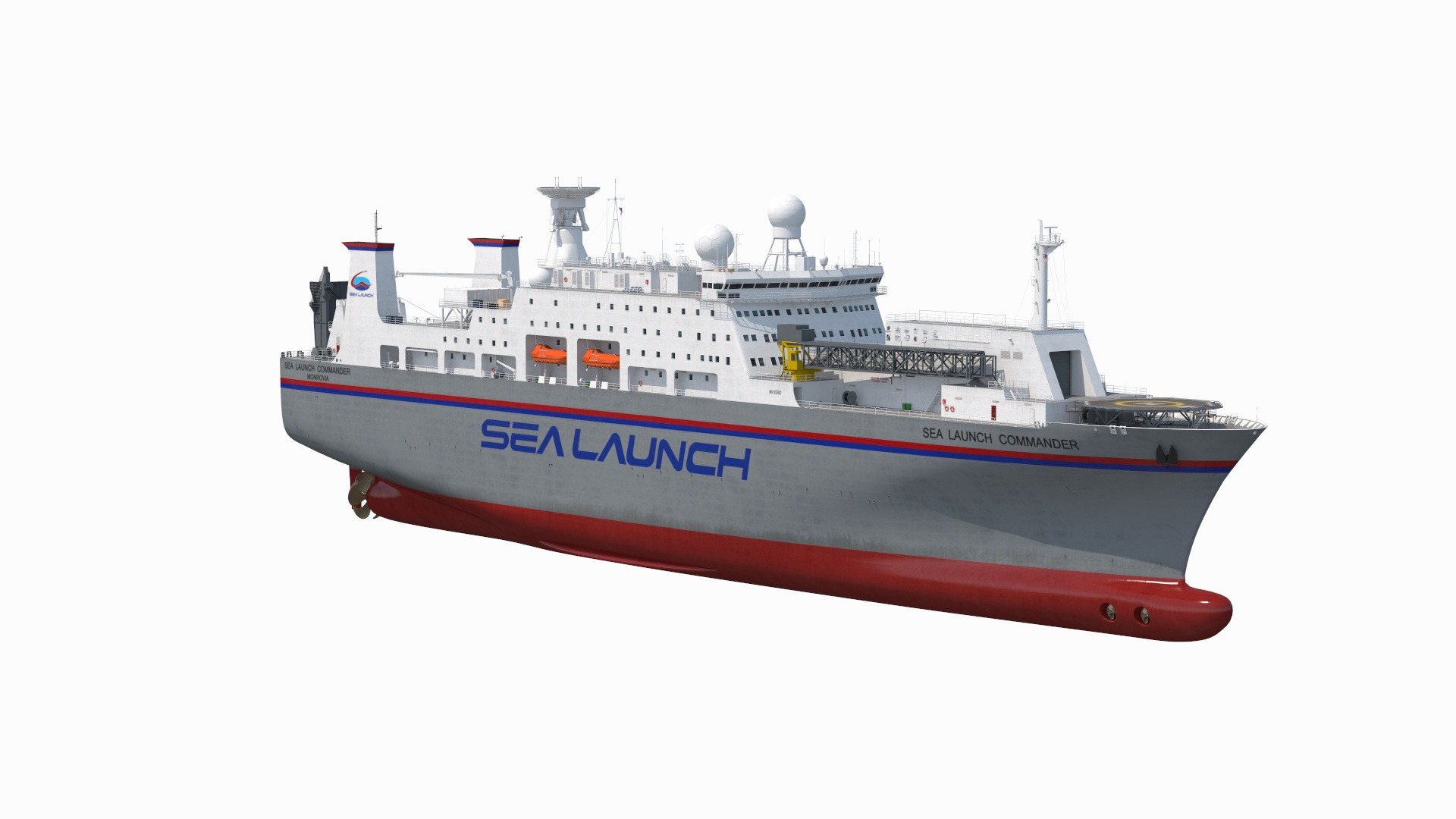 3D Model Sea Launch Command Vessel - TurboSquid 2383705