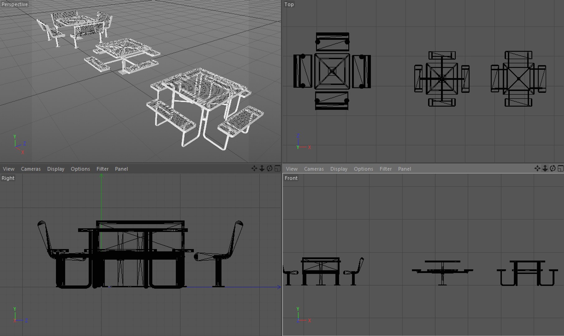 3D park table set outdoor - TurboSquid 1574298