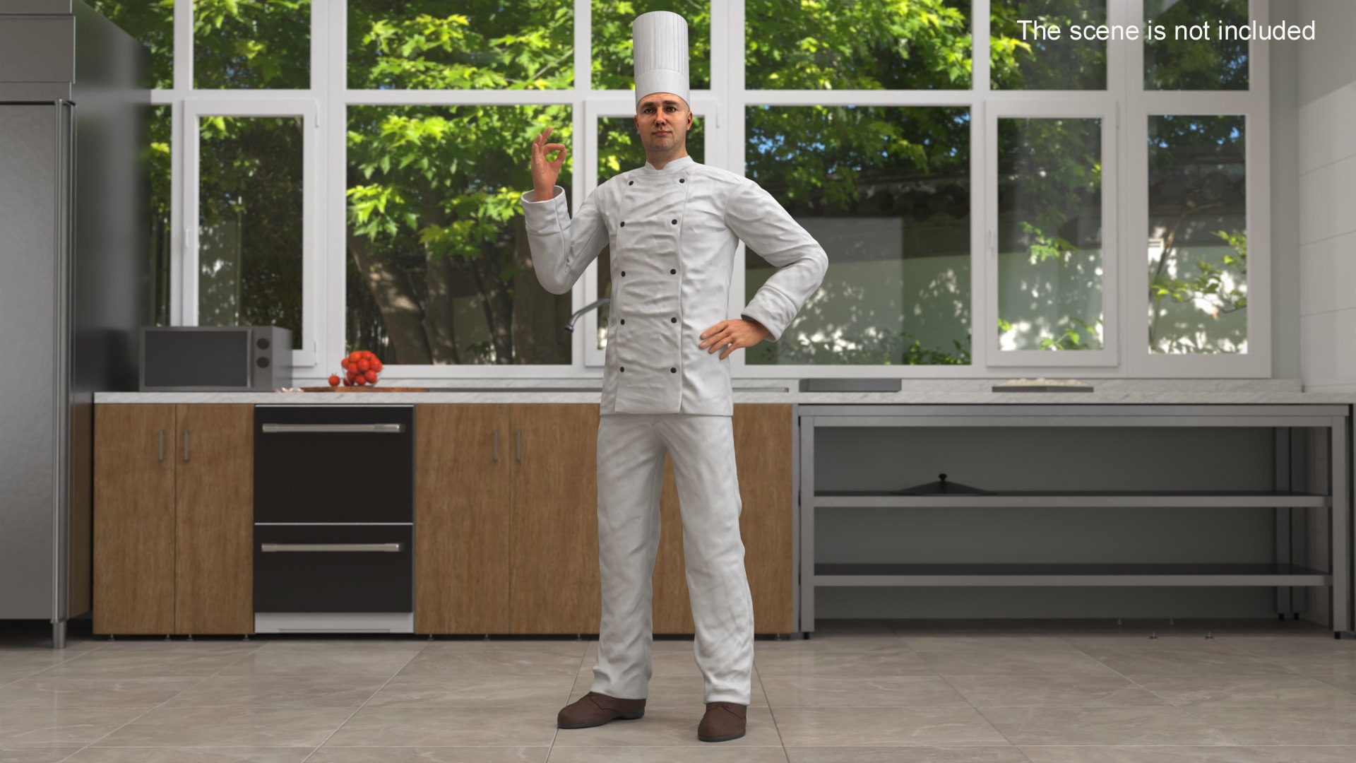 Professional Chef With Roasted Turkey Collection Model - TurboSquid 2346613