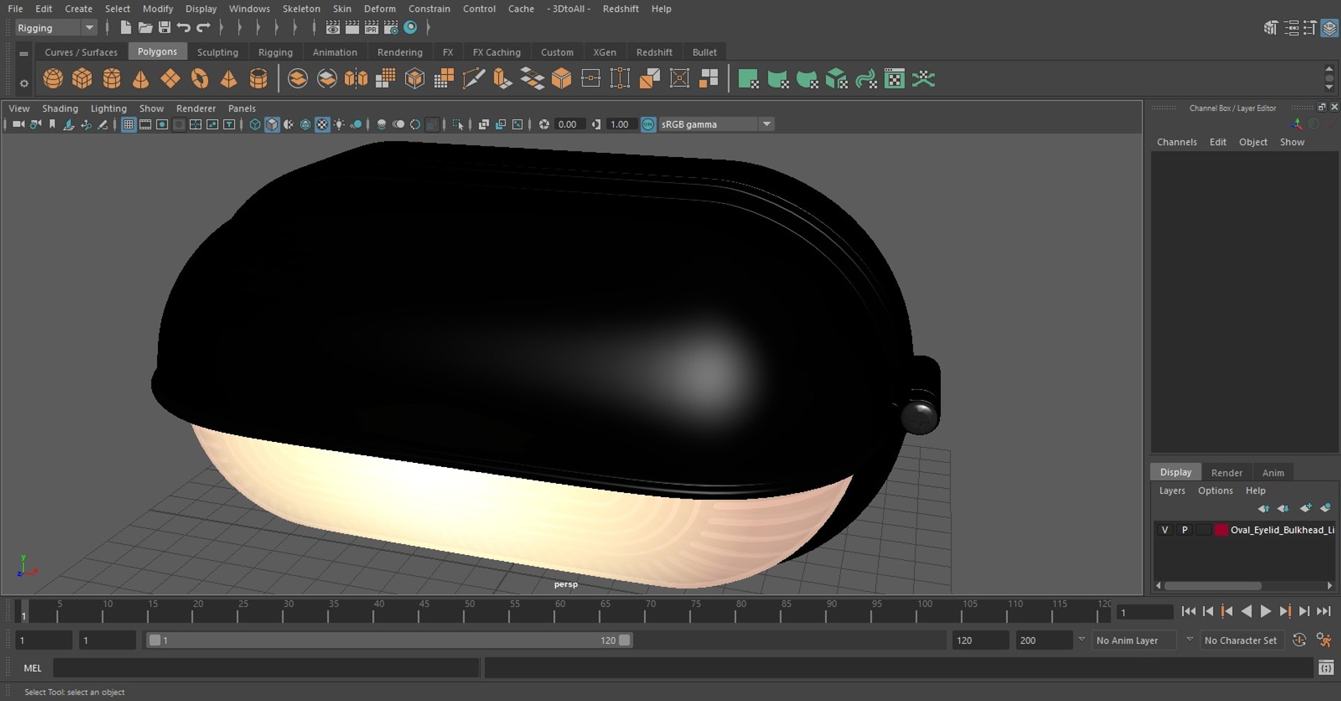 3D model Oval Eyelid Bulkhead Light Switched on - TurboSquid 1978395