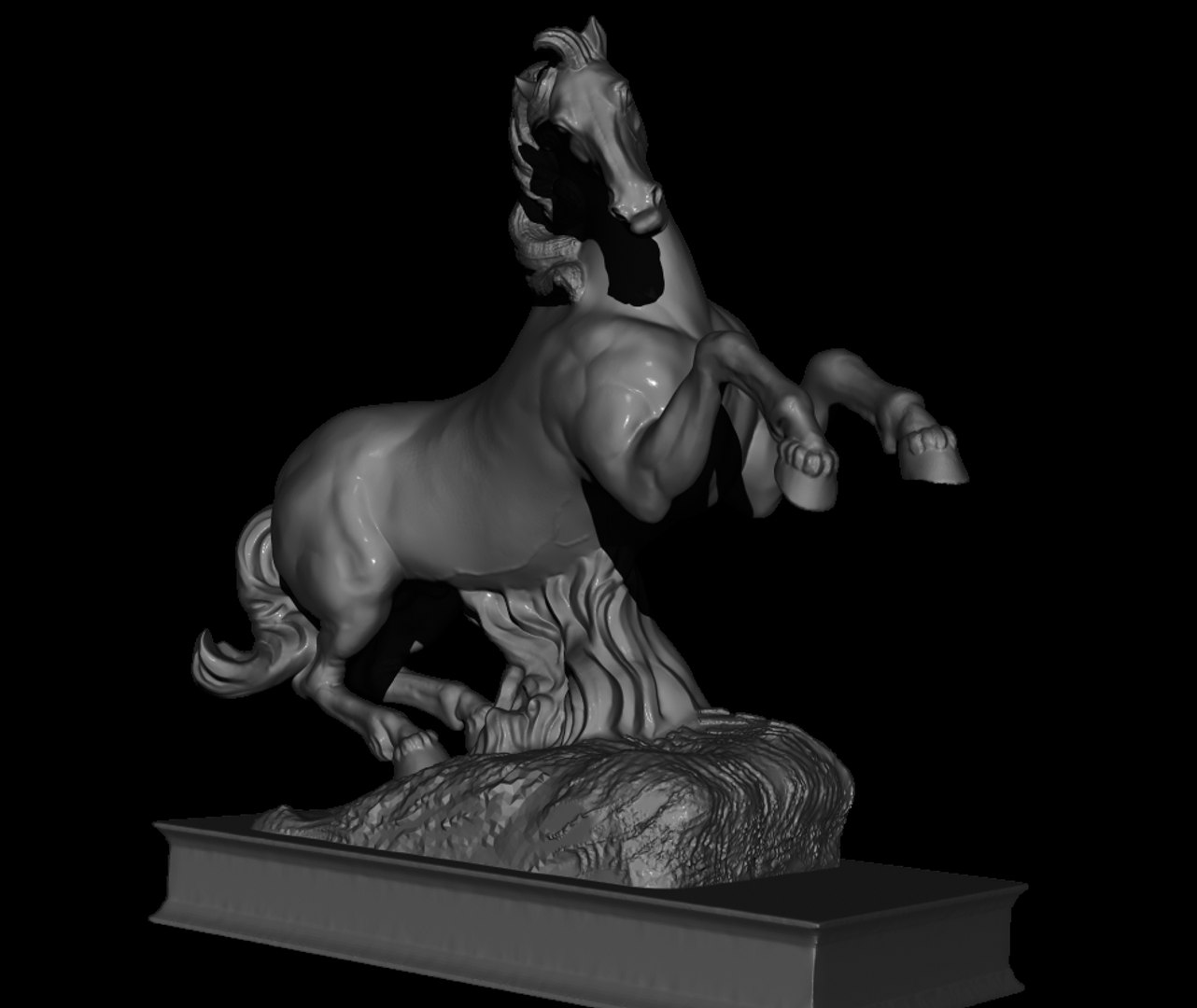 Horse rampant sculpture statue 3D model - TurboSquid 1281566