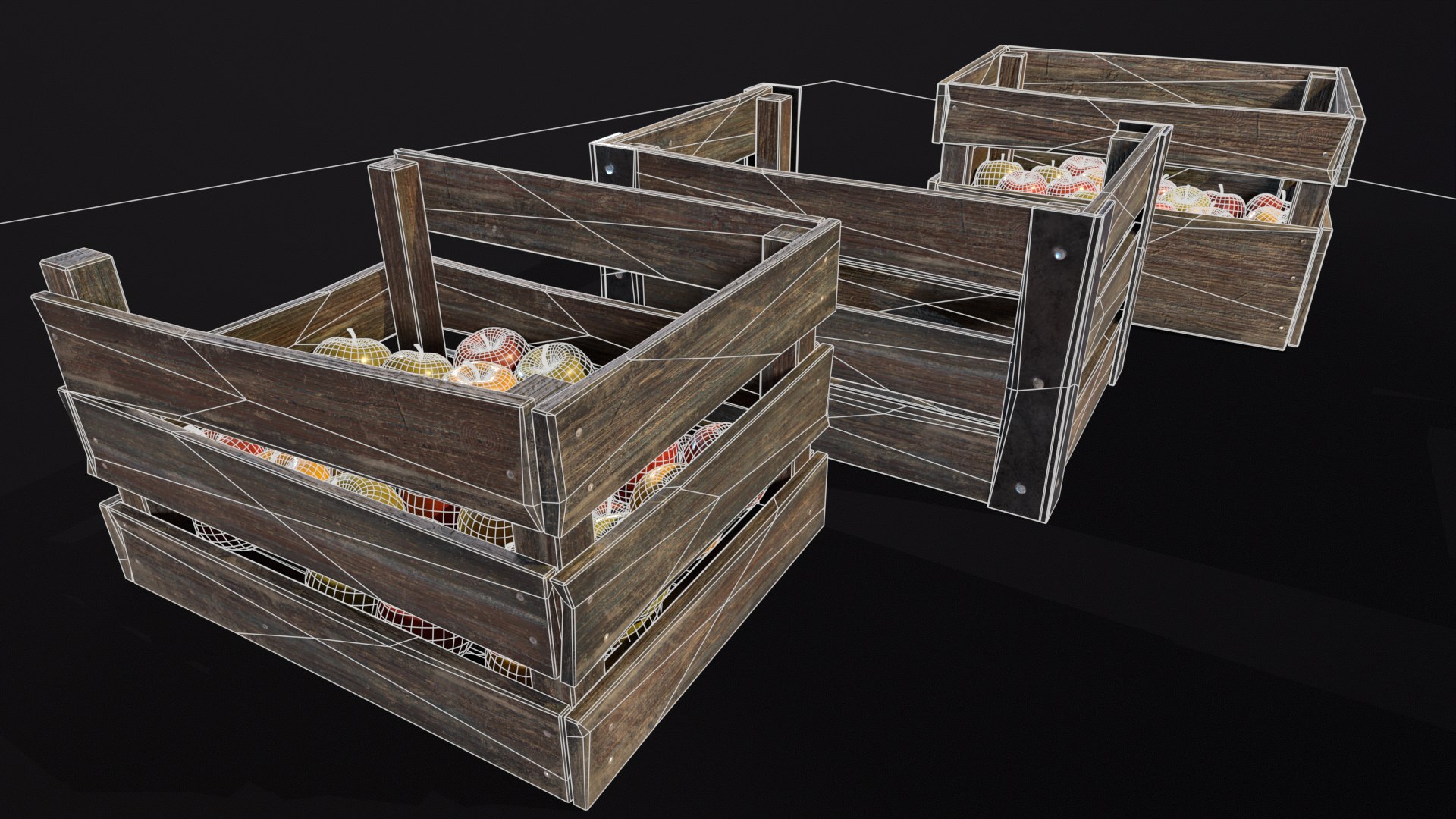 Old Used Medieval Apple Crates 3D - TurboSquid 2119731