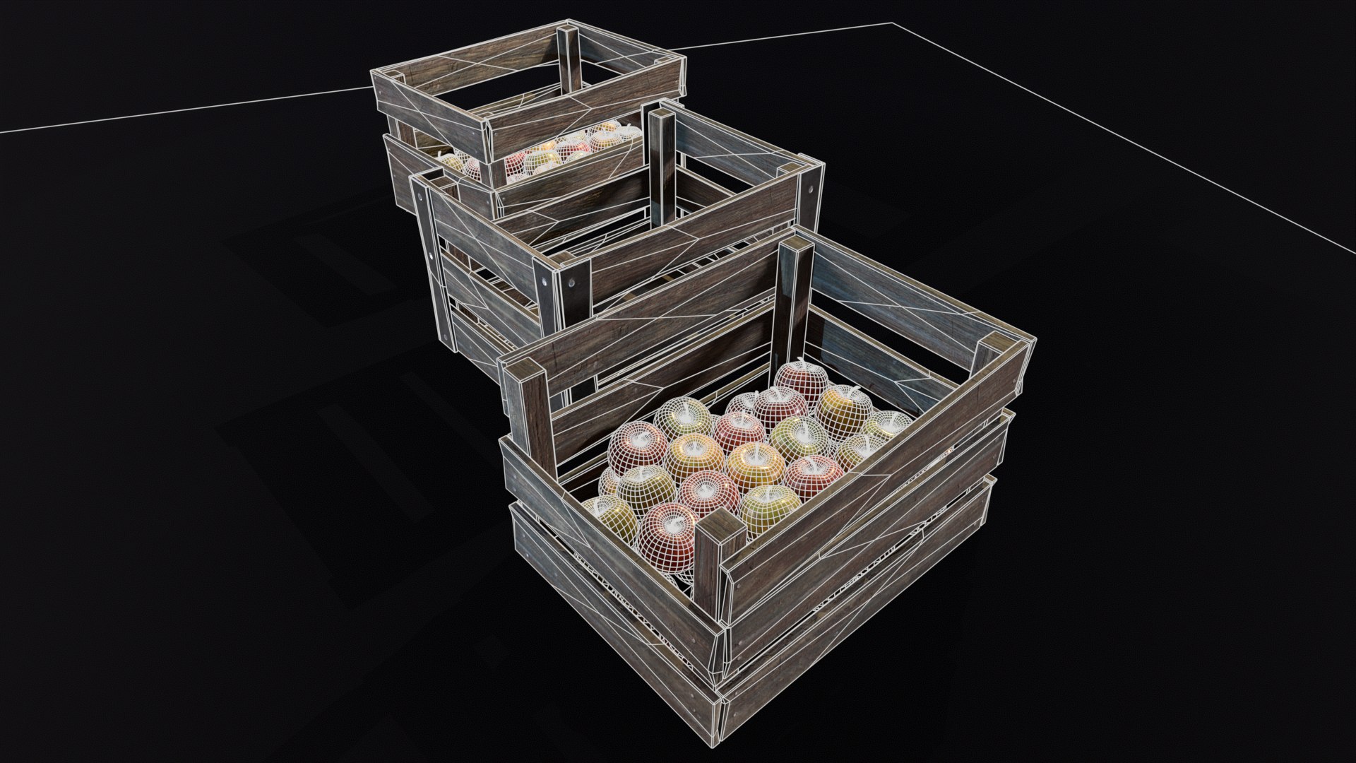 Old Used Medieval Apple Crates 3D - TurboSquid 2119731