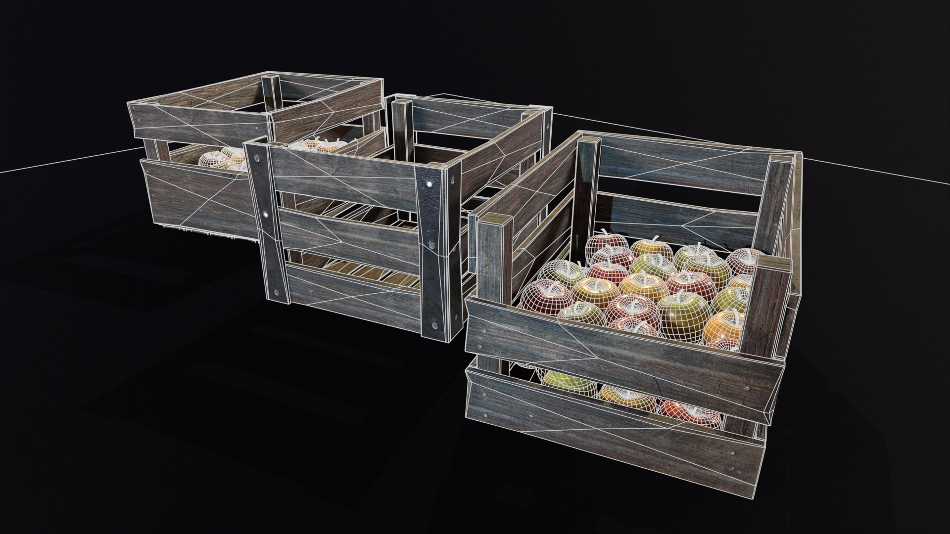 Old Used Medieval Apple Crates 3D - TurboSquid 2119731