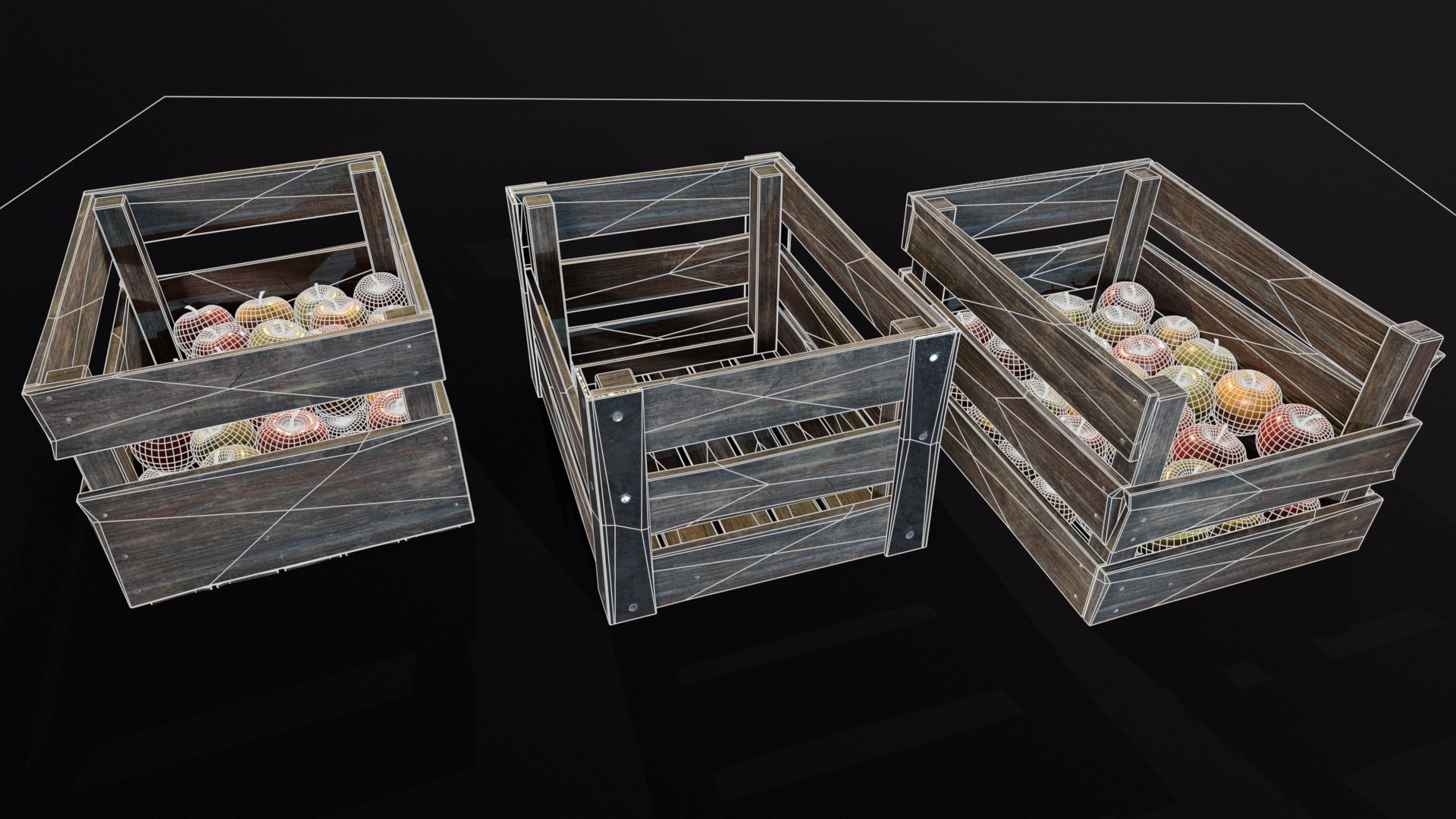 Old Used Medieval Apple Crates 3D - TurboSquid 2119731