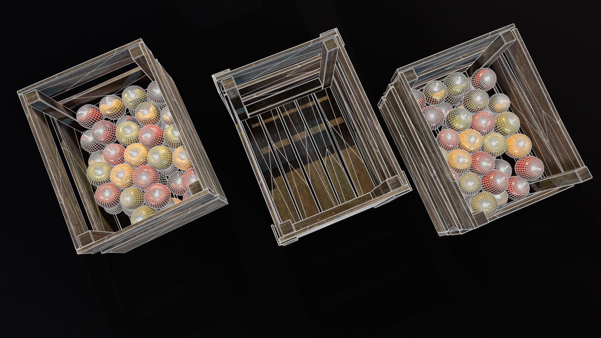Old Used Medieval Apple Crates 3D - TurboSquid 2119731