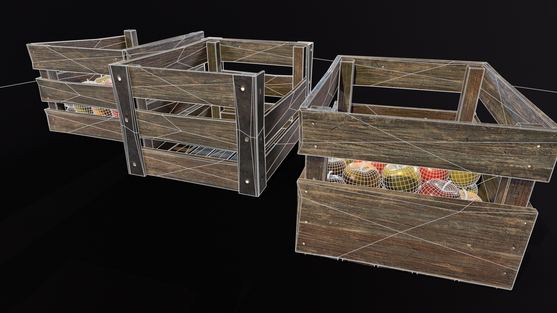 Old Used Medieval Apple Crates 3D - TurboSquid 2119731