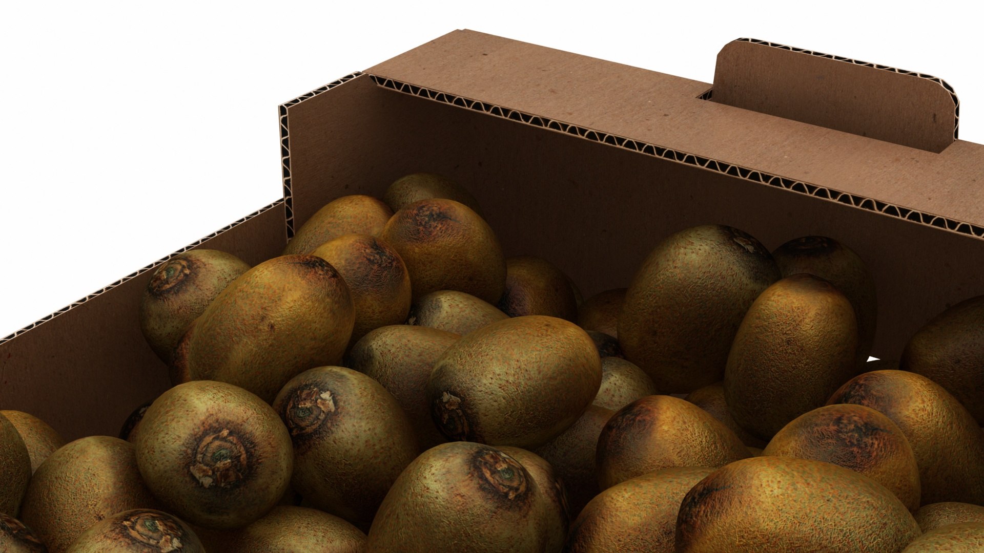 3D fruit cardboard box kiwis model - TurboSquid 1542591