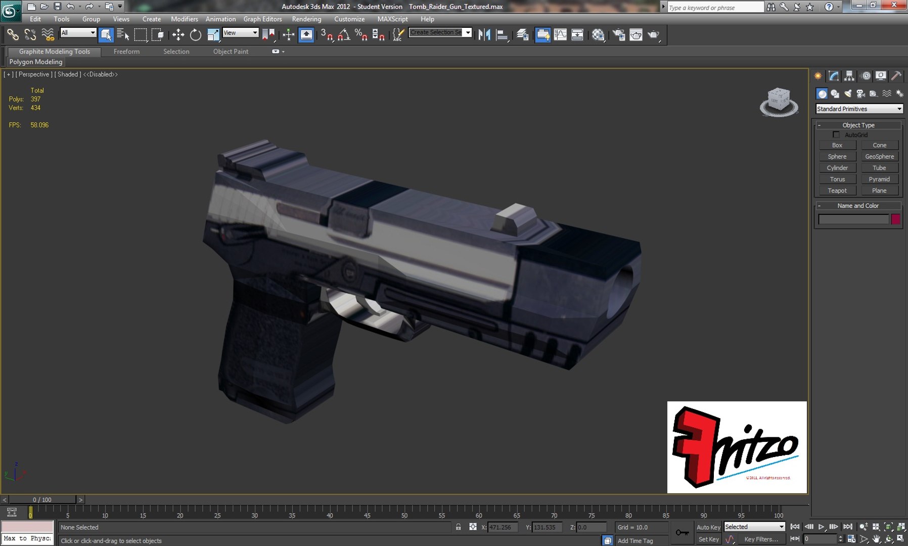 3d Tomb Raider Gun Pistol Model