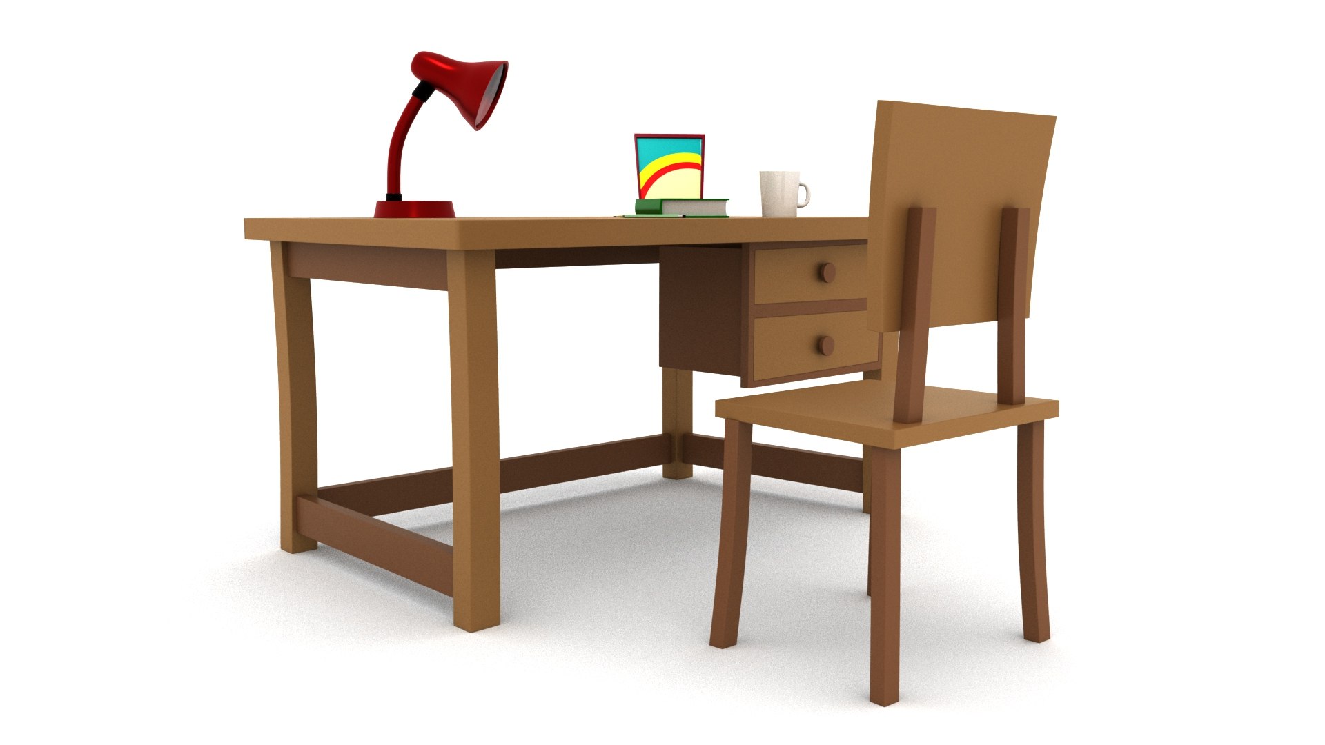 3D Cartoon Desk - TurboSquid 1631929